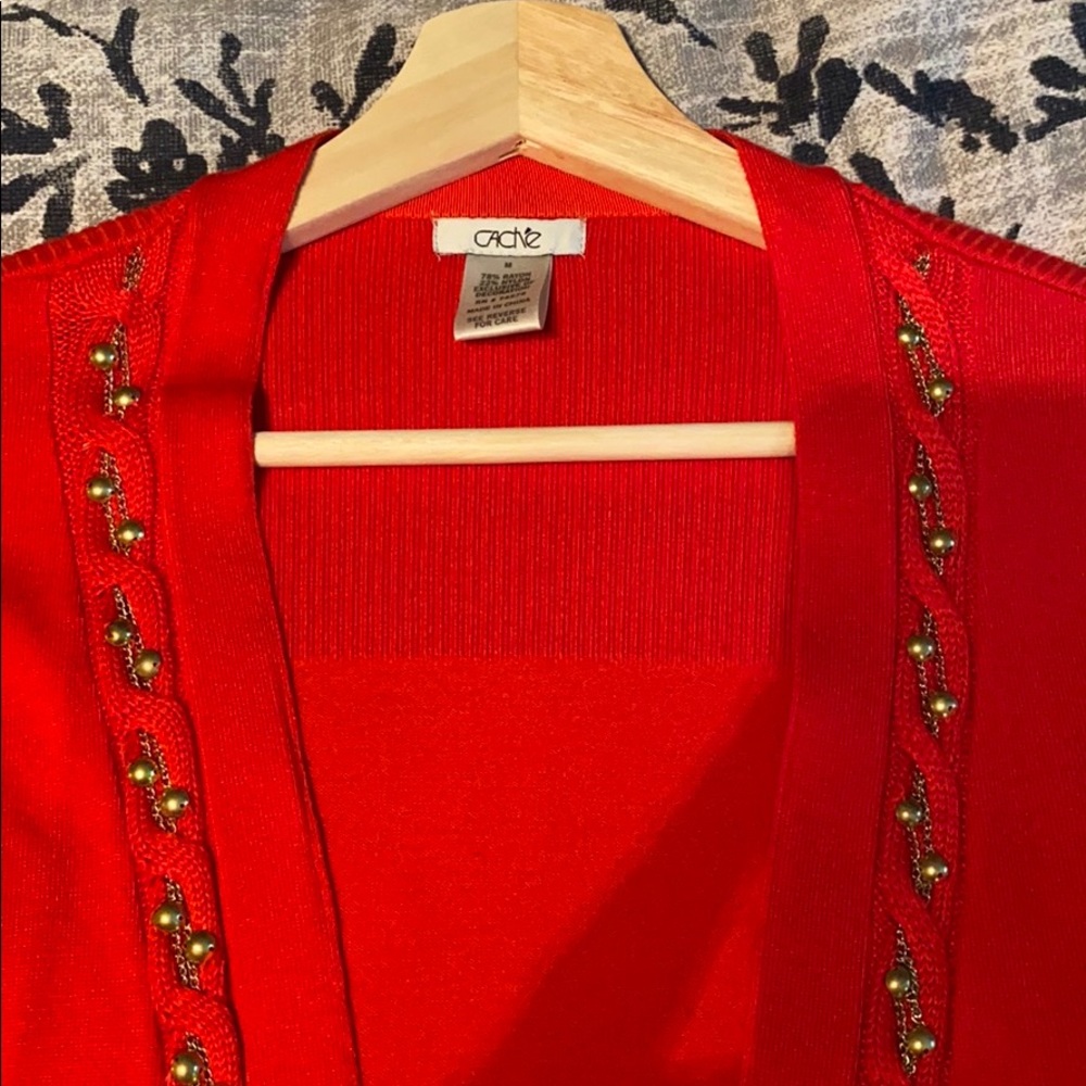 Cache Sweater With Gold Chain Detail - Gem
